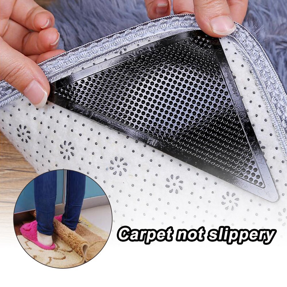 4/8/16PCS Carpet Mat Grippers Anti Slip Rubber Rug Sticker Skid Tape ...