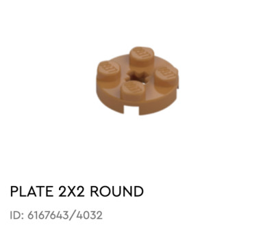 LEGO Medium Nougat 2x2 Round Plate Pieces (Lot of 50) ID: 6167643/4032 ...