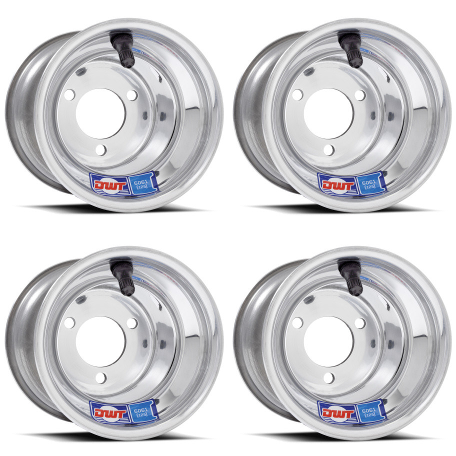 Suzuki LT80 DWT Polished 8" Front Rear Wheels Rims Snow Hog Tires | 18 ...