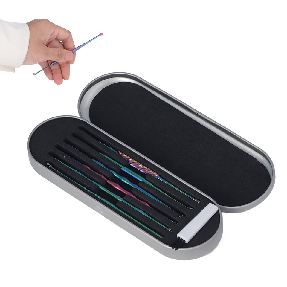 Ear Cleaning Kit Glossy Polished Spoon Shaped Case Ear Wax Removal Tool ...