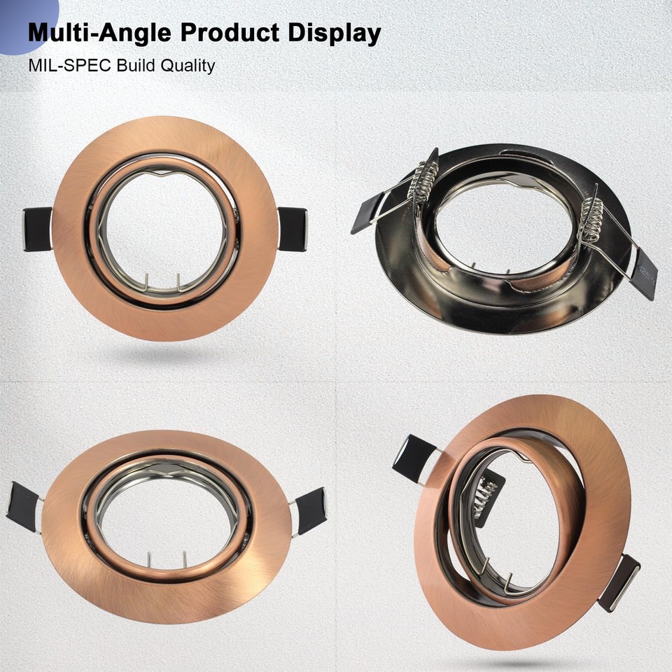 6 Pack Round Recessed Spotlights Trim Ring Fitting, Compatible with ...