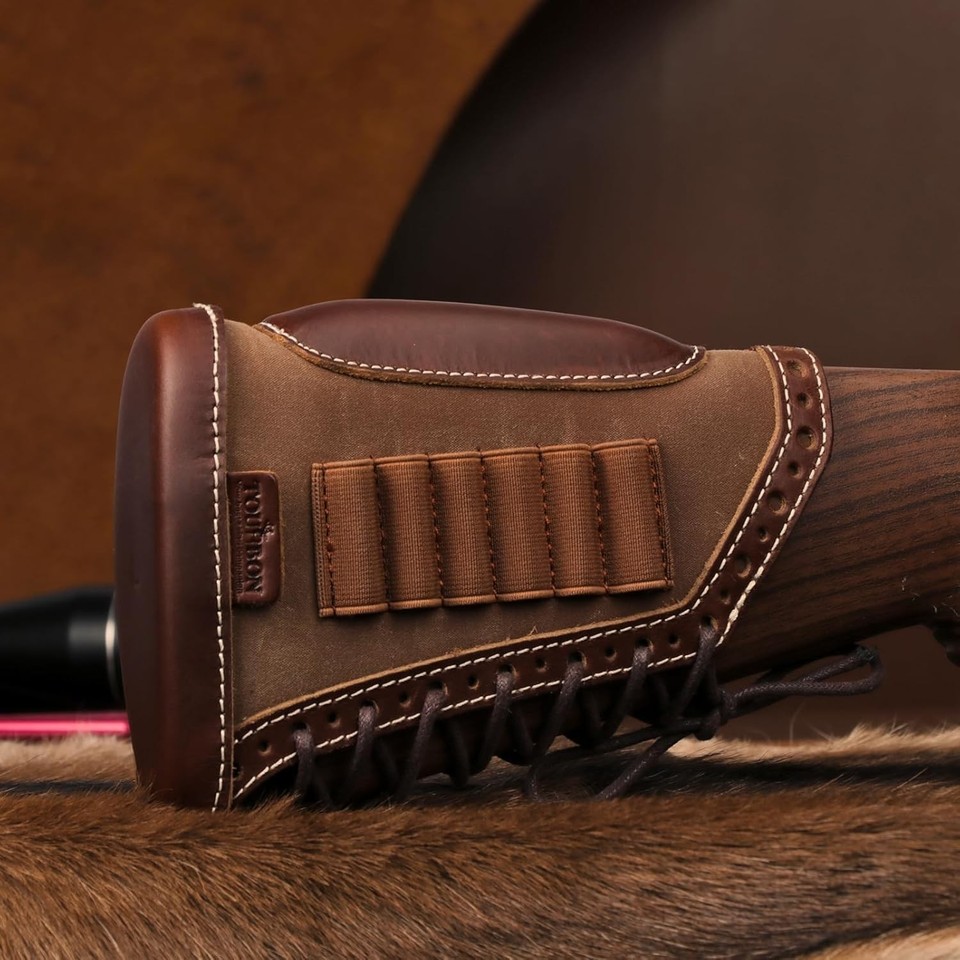 Canvas Leather Recoil Pad with Shell Holder Cheek Rest for Rifle and ...