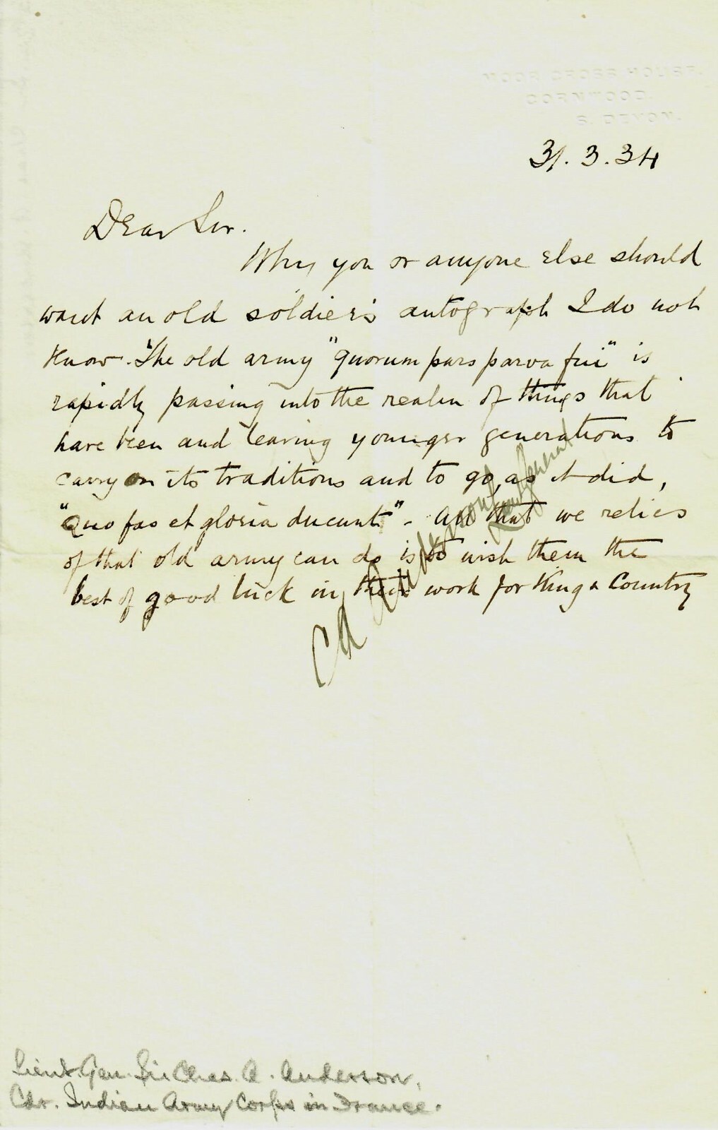 RARE! “Albert Medal” General Charles Anderson Hand Written Letter From ...