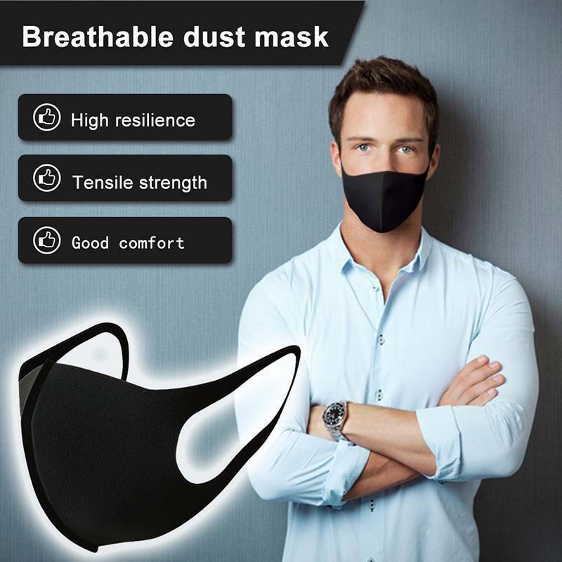 Black Fashion Mask Washable Reusable USA FREE SHIP 10, 20, 40 PCS | eBay