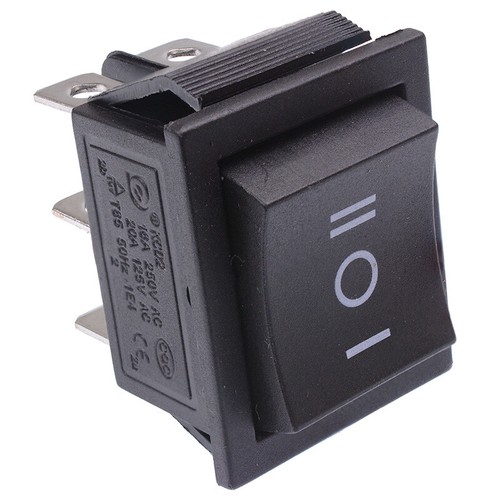 (On)Off(On) Momentary Large Black Rectangle Rocker Switch 6-Pin DPDT ...