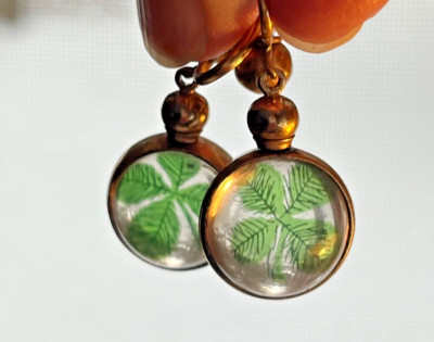 4-Leaf Clover Pools Light Style Lucite Goldplate Screwback Clip ...