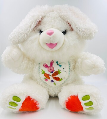Dan Dee Hoppy Hopster 28" White Plush Easter Bunny w/ Pink Feet & Ears ...