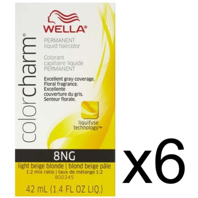 SALON HAIR WELLA COLOR CHARM PERMANENT DYE LIQUID 8NG LIGHT BEIGE ...