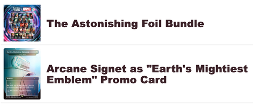 MTG Marvel Superdrop The Astonishing Foil Bundle + Arcane Signet promo ...
