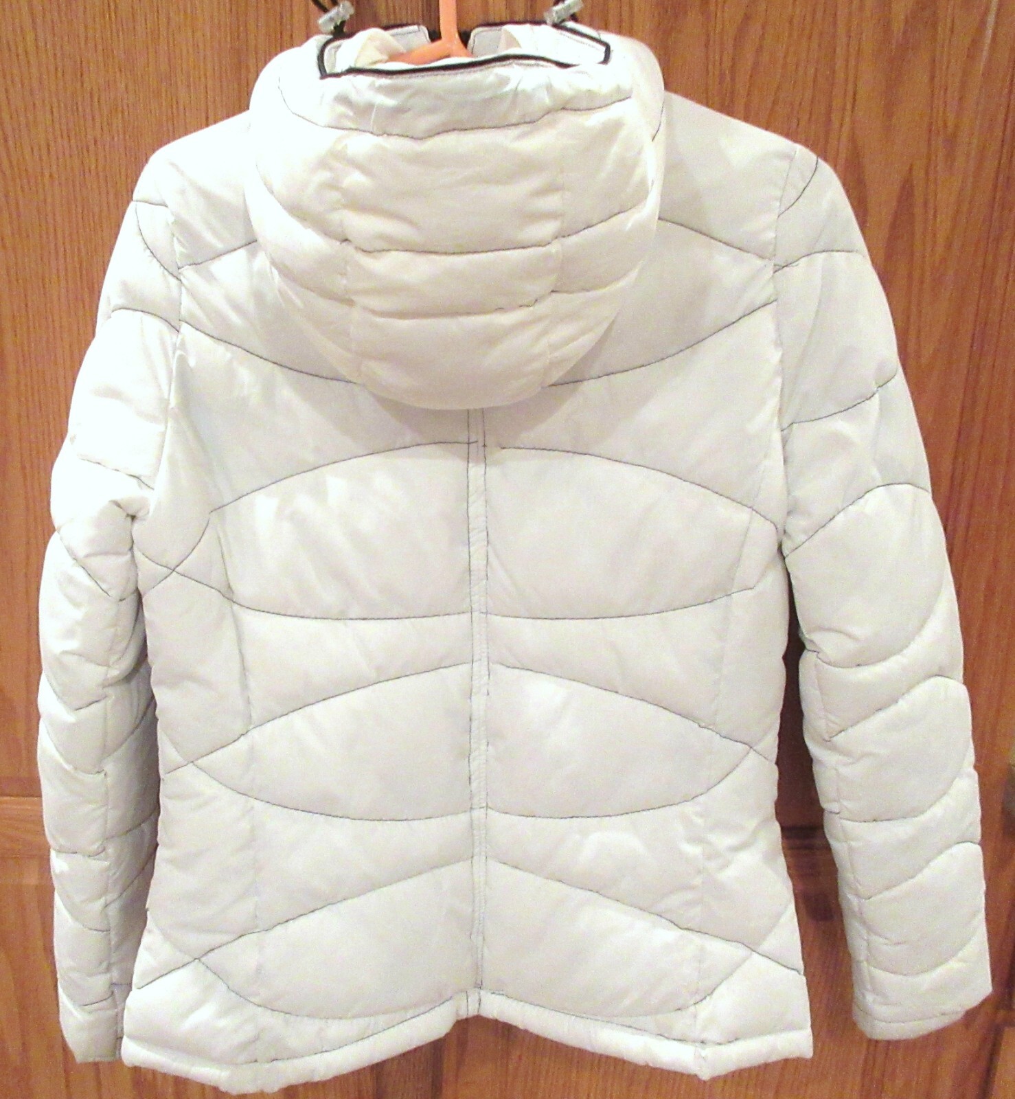 Womens ANA~White PUFFER COAT size MEDIUM~NEW~HOODED~Winter Jacket $160 ...