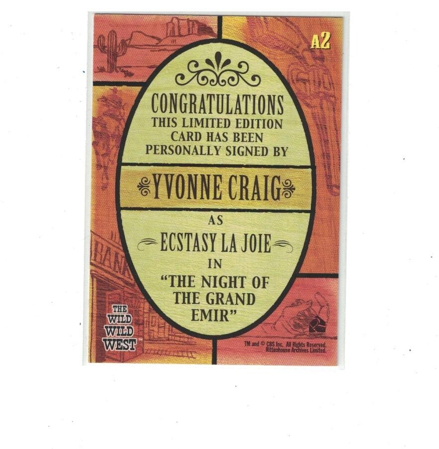 YVONNE CRAIG The Wild Wild West Signed Autograph Card Auto A2 FREE ...