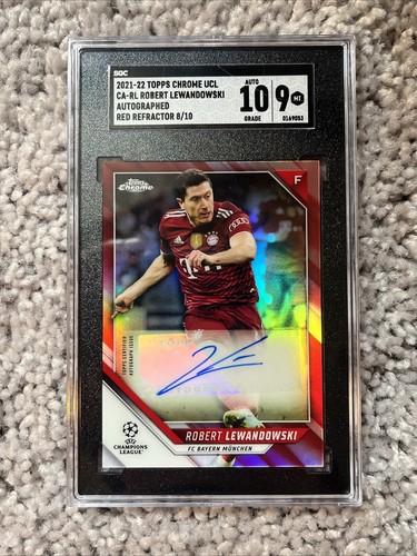 2021-22 Topps Chrome Robert Lewandowski Auto Red Refractor SGC 9 (10 ...