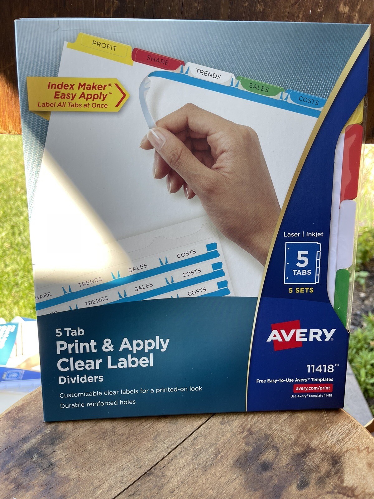 2 Packages Avery Index Maker Clear Label Divider - 5 Tab 5 Set Each ...