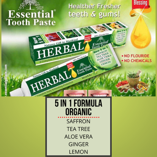 HERBAL Toothpaste 5 in 1 by Essential Palace 100% Fluoride Free ...