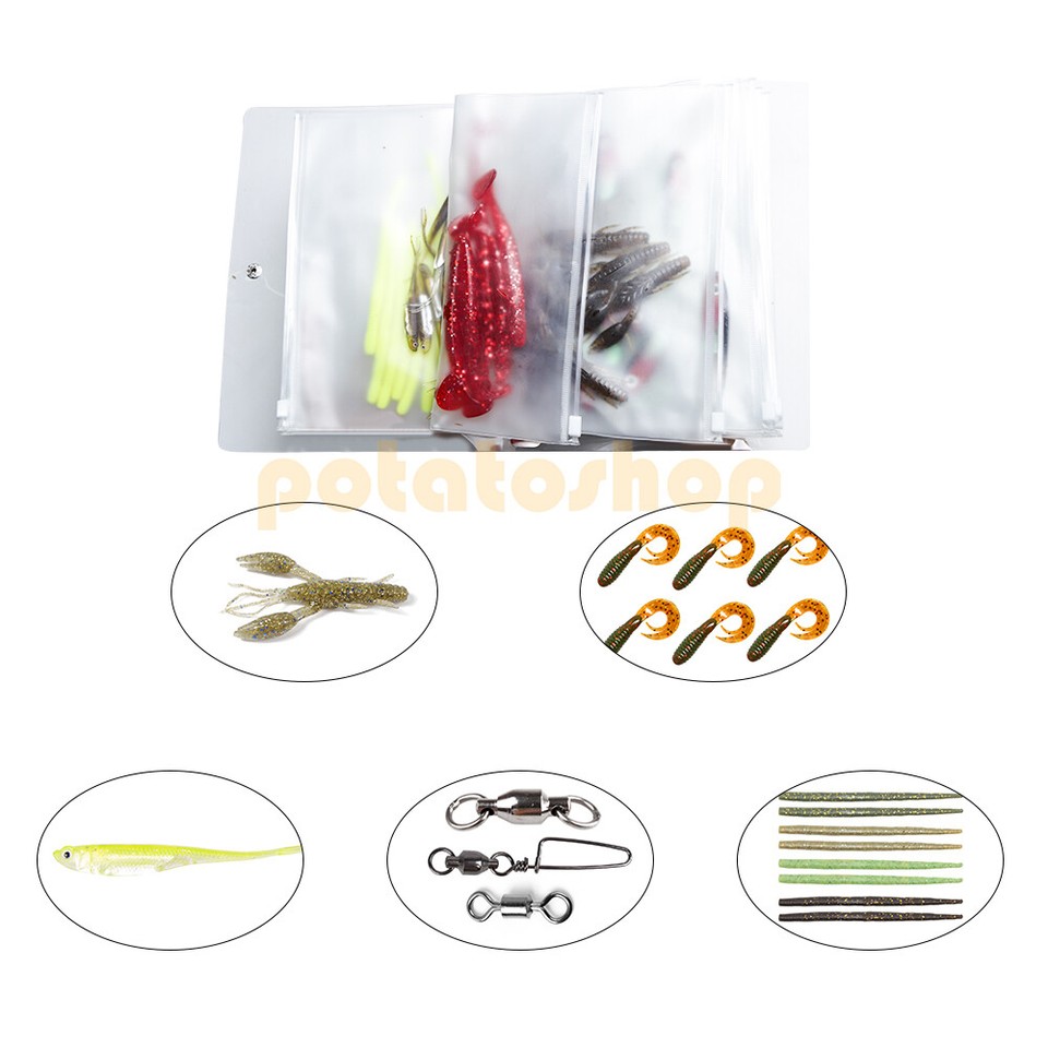 Soft Plastic Bait Binder Lure Worm Storage Tackle Bag Waterproof Wallet ...