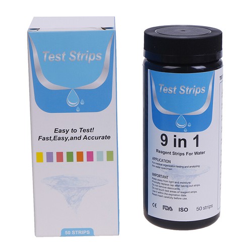 50Pcs 9IN1 PH Test Fish Tank Water Tropical Aquarium Pond Water Test ...