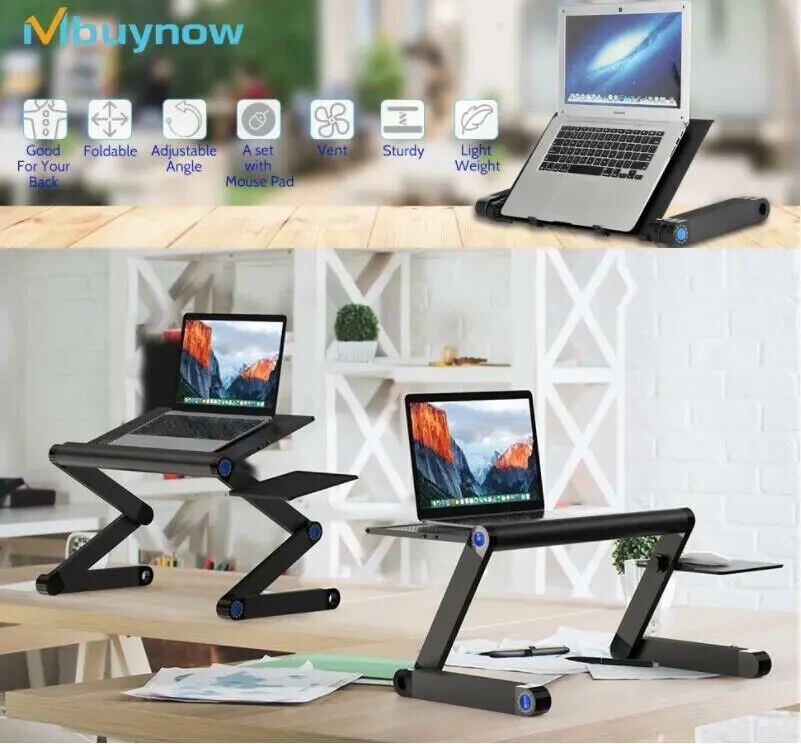 Folding Laptop Desk Table Bed Adjustable Portable Computer Stand Tray ...