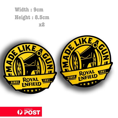 Royal Enfield Make Like a Gun Motorcycles x 2 Laptop , Car Decal ...