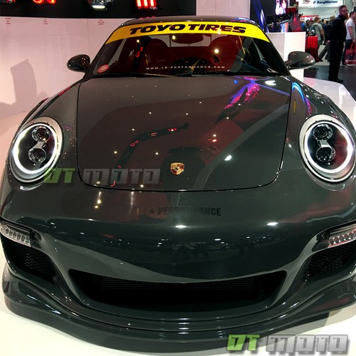 Black 2005-2009 Porsche 911 997.1 Carrera LED DRL Projector Headlights ...