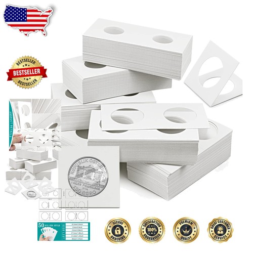 300 Pcs 2" x 2" Cardboard Coin Holders - Safe Storage for Collectors | eBay