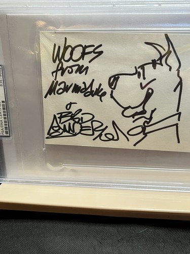 Brad Anderson signed 4”x6” Cartoonist Marmaduke sketch And Signature ...