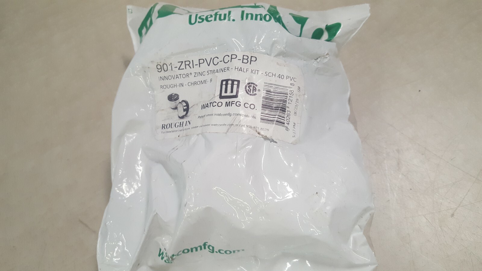 Watco Innovator Zinc Strainer Half Kit 40 PVC Chrome (901-ZRI-PVC-CP-BP ...