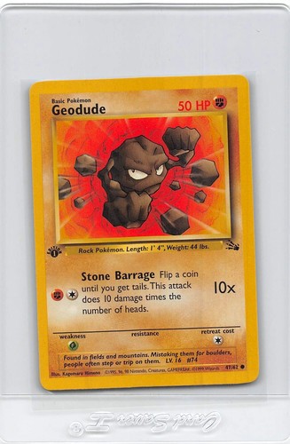 GEODUDE 47/62 - 1ST EDITION - Fossil - Common - VINTAGE WOTC Pokemon ...
