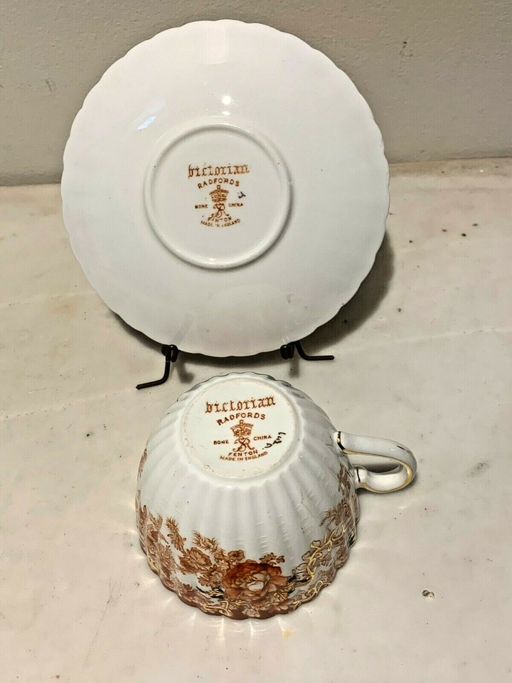 Radfords Fenton Victorian - Tea Cup & Saucer Hand Painted Rose Floral ...