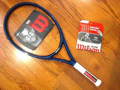 Wilson Triad Three Tennis Racquet with Free Set of Sensation Control 16 ...