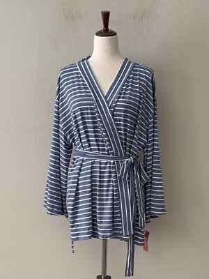 State of Day Women's Sz XL Long Sleeves Fluid-Knit Modal Pajama Wrap ...