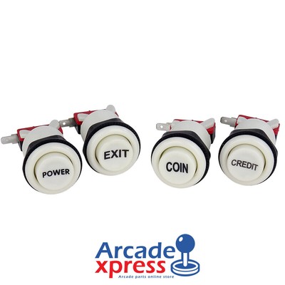 Arcade Button Credit Exit Coin Power American Happ Pushbutton w switch ...