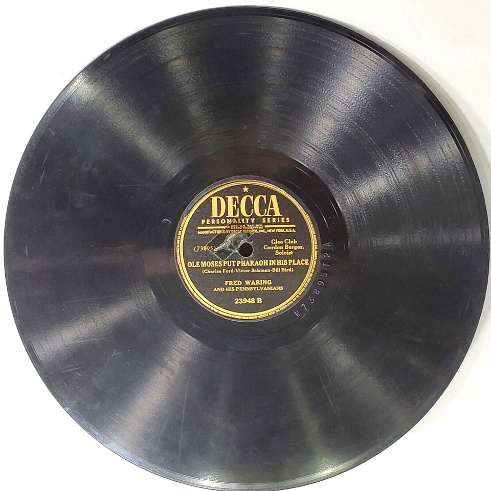 Fred Waring 1947 VG 78 RPM 10in Decca 23948 Dry Bones & Ole Moses Put ...
