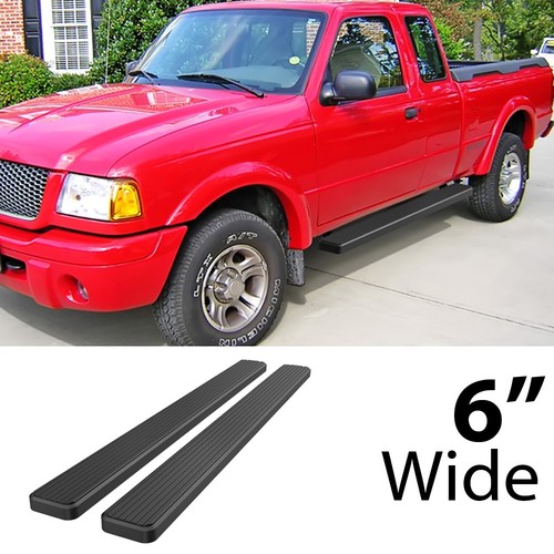 HD Ridez Side Step Bars 6" Black Fit 98-11 Ford Ranger Mazda B Super ...