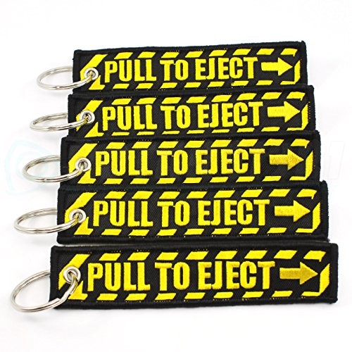 PULL TO EJECT Key Chain - Black/Yellow - 5 PCS | eBay