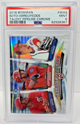 2018 Bowman Chrome Refractive - JUAN SOTO Rookie Baseball Card PSA 9 ...