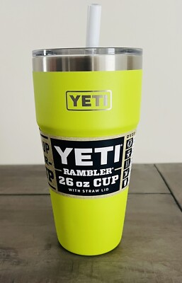 Yeti Rambler 26oz Stackable Cup w/Straw Lid Color: Chartreuse (Brand ...