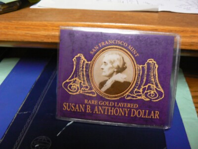 1980 San Francisco Gold Layered Susan B. Anthony Dollar In Holder W ...