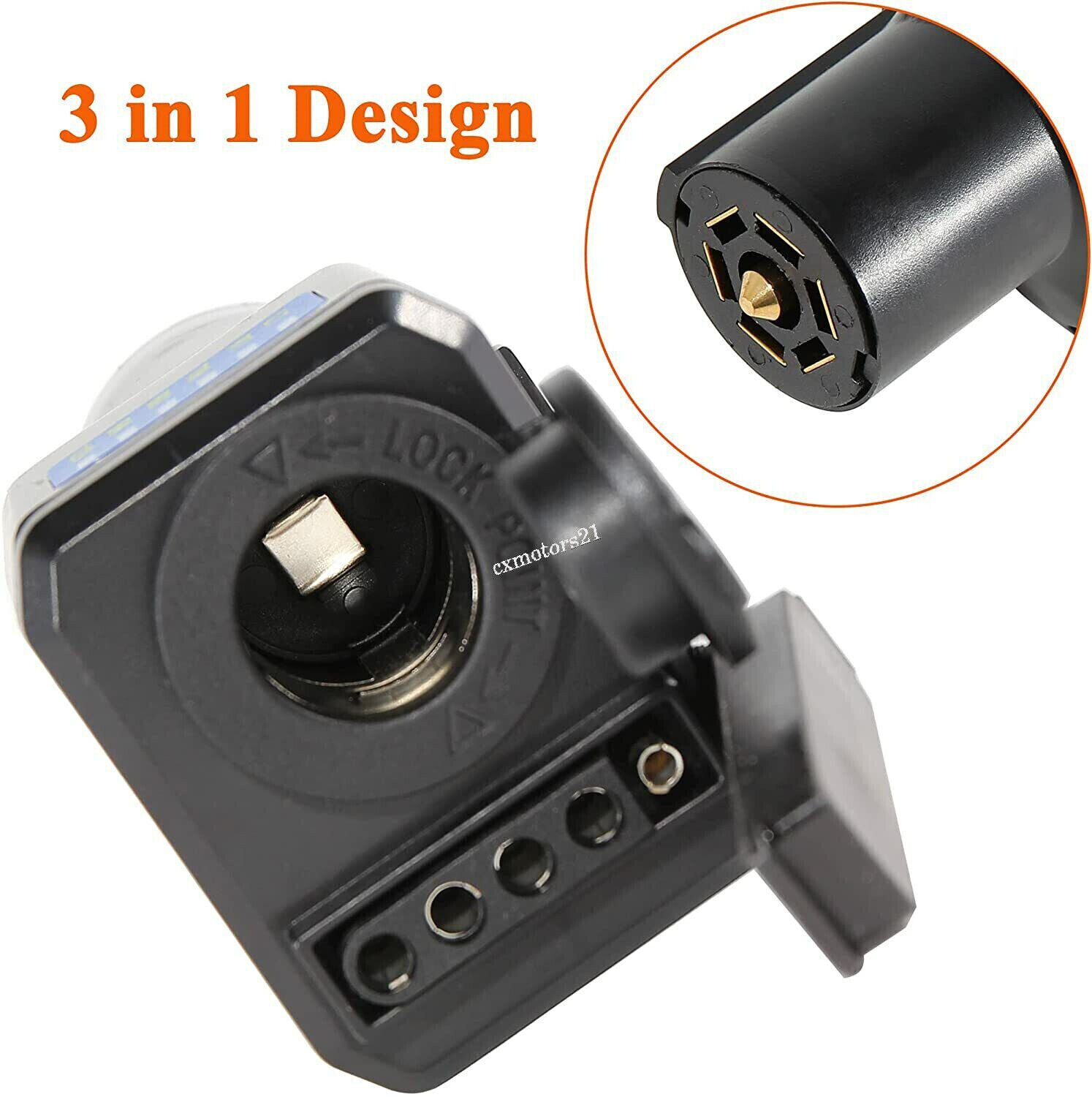 12V Trailer Power Socket 7 Way to 4 / 5 Pin Circuit Tester & Cigaretter ...