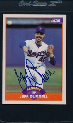 1989 Score #438 Jeff Russell Rangers Signed Auto *30752 | eBay