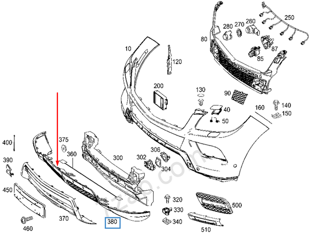 Genuine MERCEDES BENZ MB Ml Class W166 Front Bumper Lower Trim ...