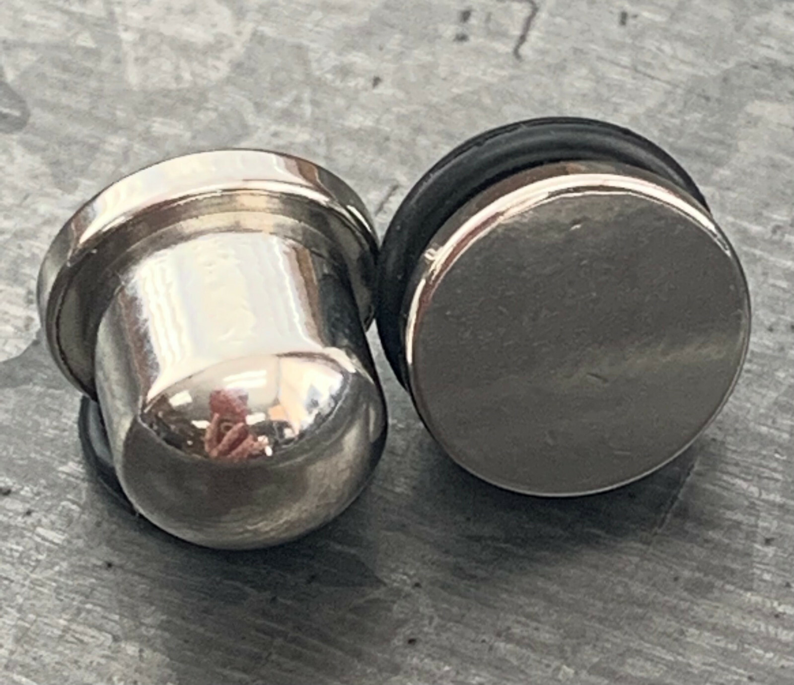 PAIR 316L Surgical Steel Bullet Flat Head Plugs Tunnels Gauges Body ...