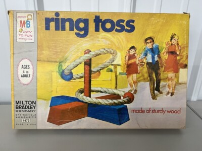 RING TOSS~ GAME SET/ TOY w/ORIGINAL BOX~VINTAGE 1969~MILTON BRADLEY ...