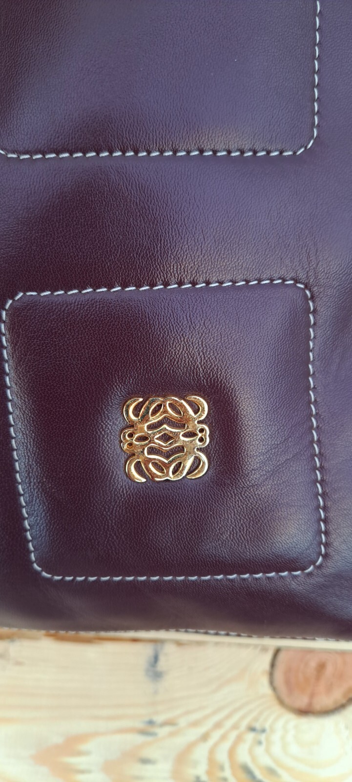 Vintage LOEWE Anagram Logo Leather Crossbody Shoulder… - Gem