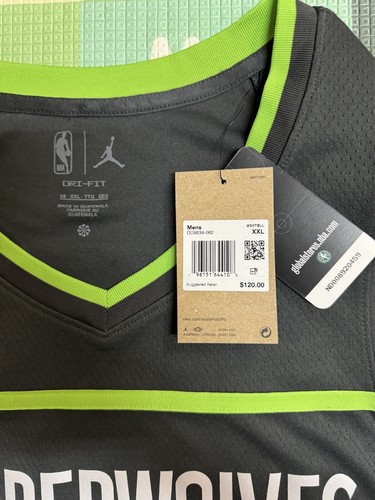 Nike Jordan Minn Timberwolves Anthony Edwards Swingman Jersey Sz XXL ...