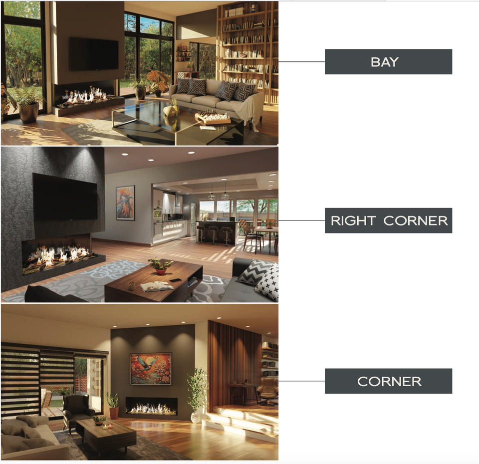 Summit Open Luxury 48" Linear Fireplace, Contemporary Bedrock, LP, SML ...