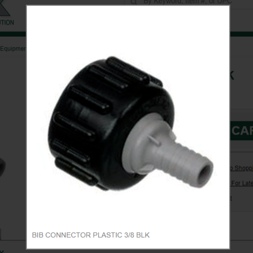 BIB CONNECTOR PLASTIC 3/8 BLK | eBay