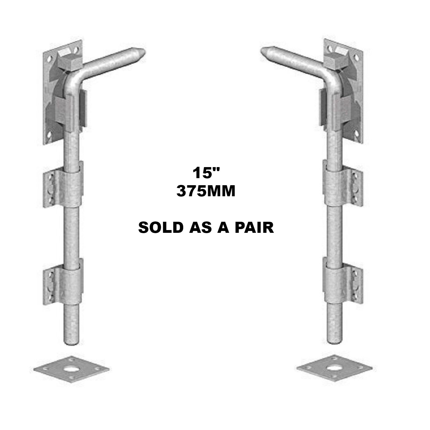 Door Bolts 300mm Heavy Duty Garage Door Drop Bolt - Galvanised Sliding ...