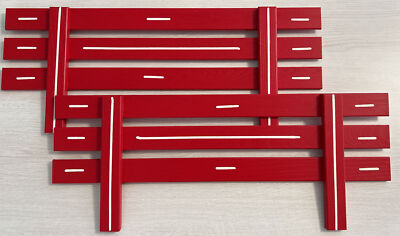 Pair of Front & Rear Wagon Red Wood Slat Side Rails Panels 24" | eBay