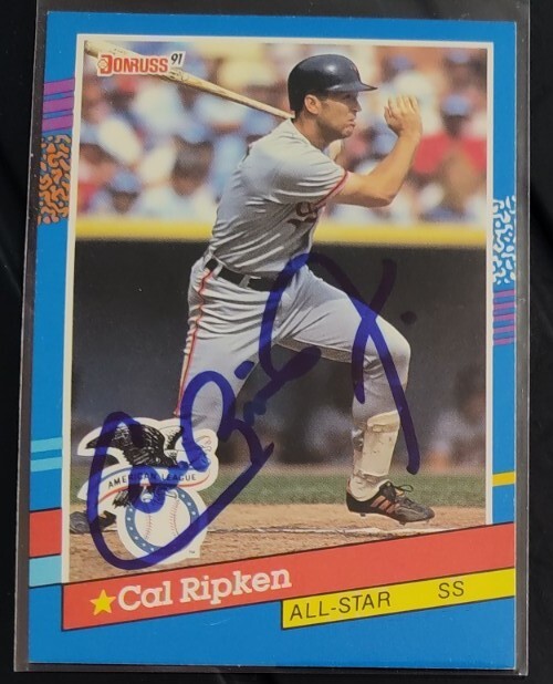 CAL RIPKEN JR. AUTOGRAPHED SIGNED CARD 1991 DONRUSS ALL STAR ORIOLES ...