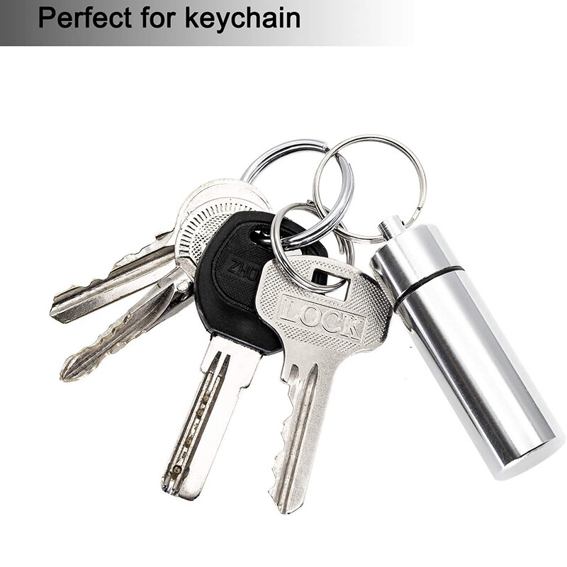 Portable Waterproof Pill Case Bottle Keychain Storage Holder Container ...